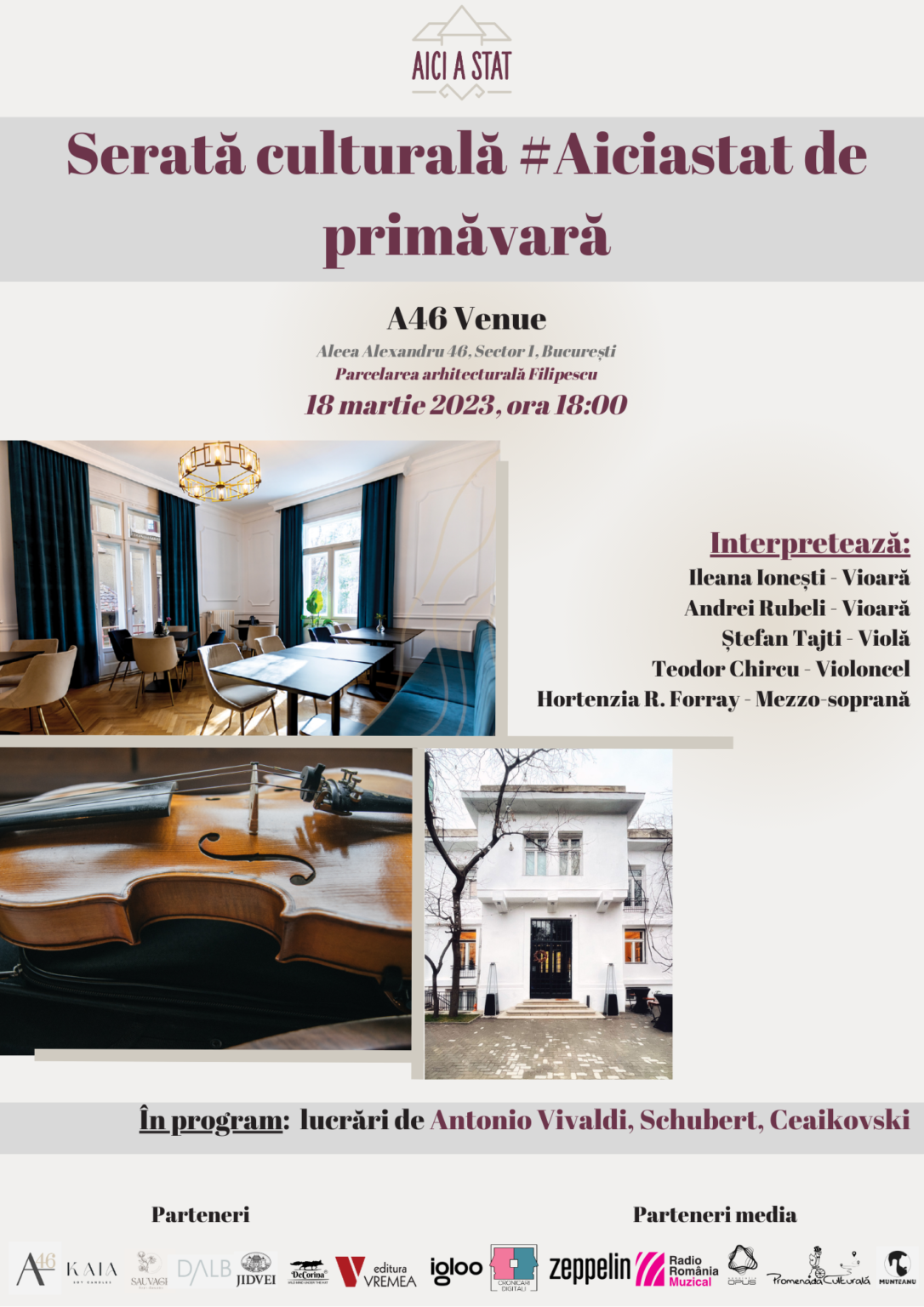 Serată culturală #Aiciastat de primăvară pe Aleea Alexandru nr. 46 în ...